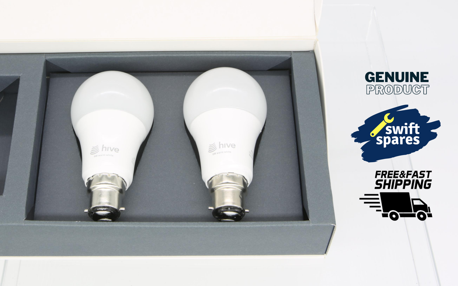 Hive Home B22 Bulb Lights Dimmable Bayonet Smart Bulbs - x2 Two bulbs ...